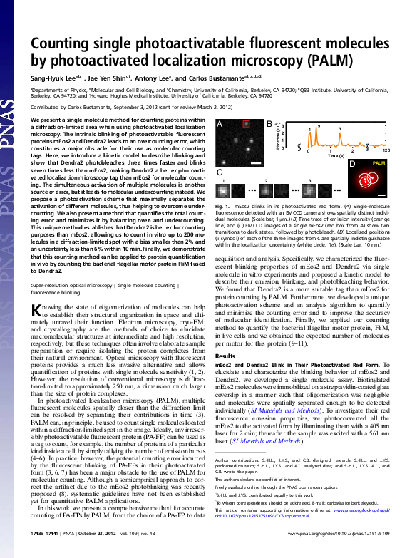 (PDF) Counting single photoactivatable fluorescent molecules by ...