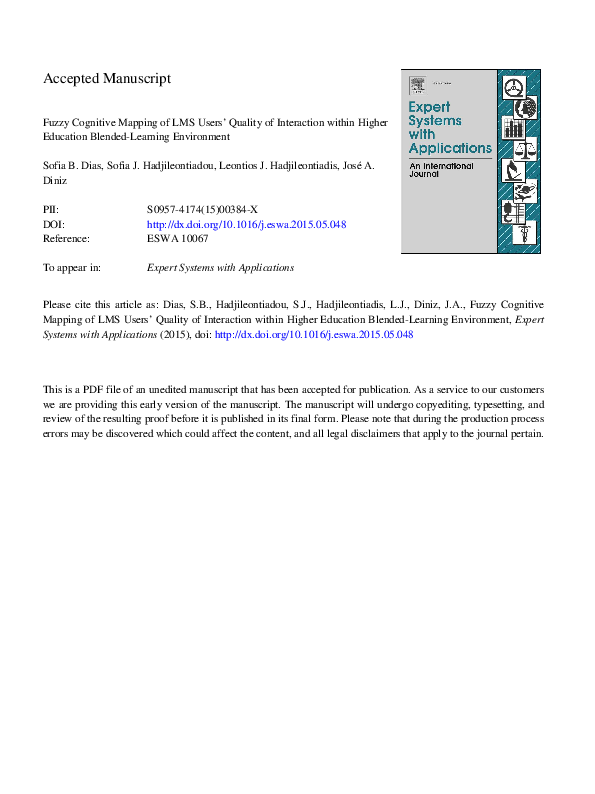 Pdf Fuzzy Cognitive Mapping Of Lms Users Quality Of Interaction Within Higher Education