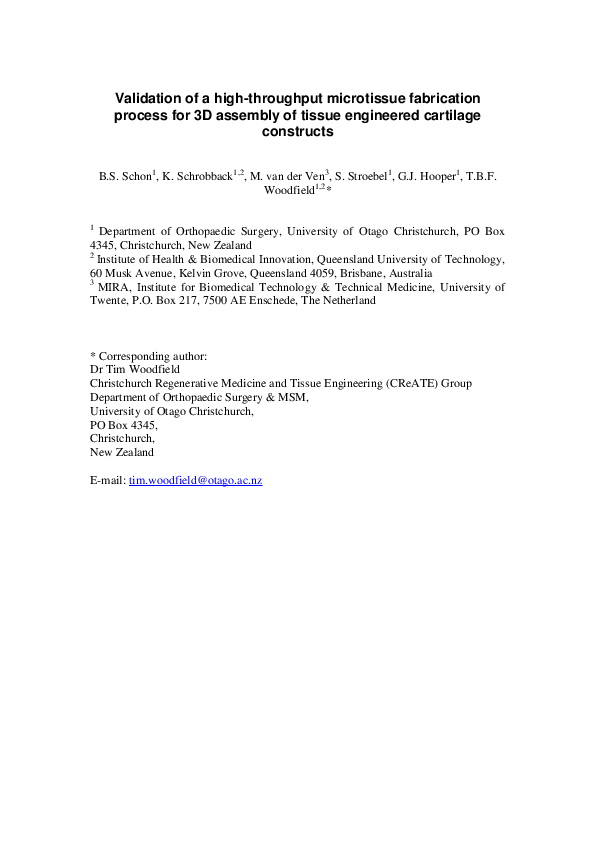 (PDF) Validation of a high-throughput microtissue fabrication process ...