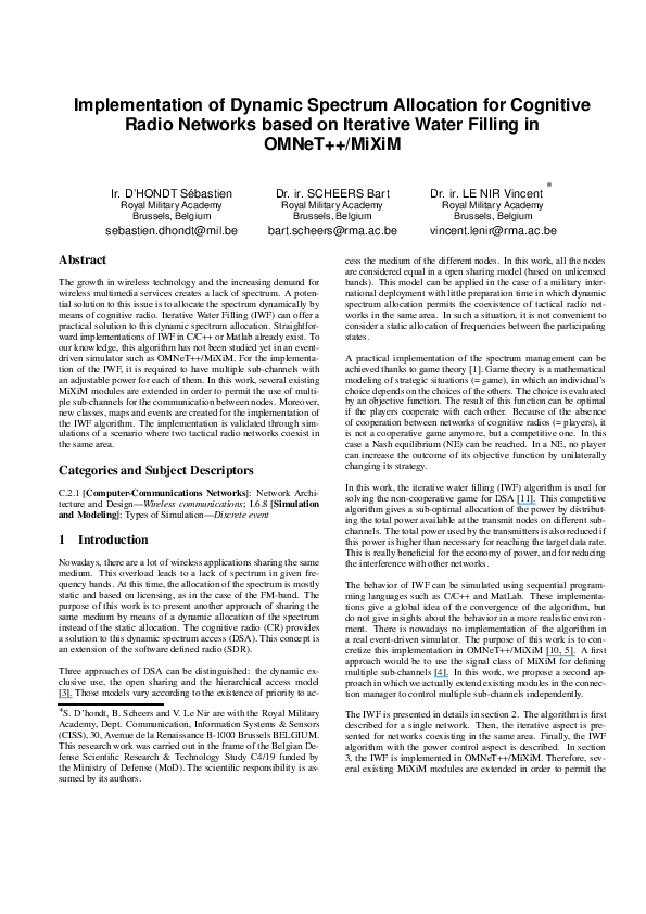 (PDF) Implementation of Dynamic Spectrum Allocation for Cognitive Radio ...