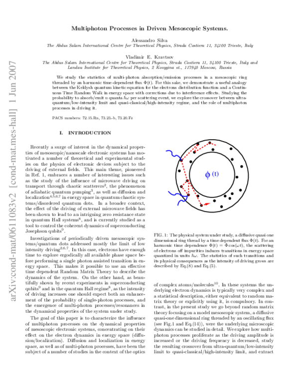(PDF) Multiphoton processes in driven mesoscopic systems