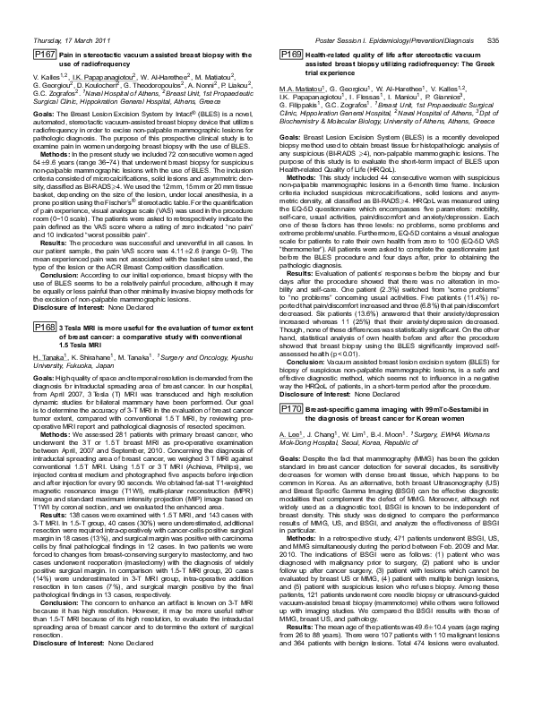 (PDF) P167 Pain in stereotactic vacuum assisted breast biopsy with the ...