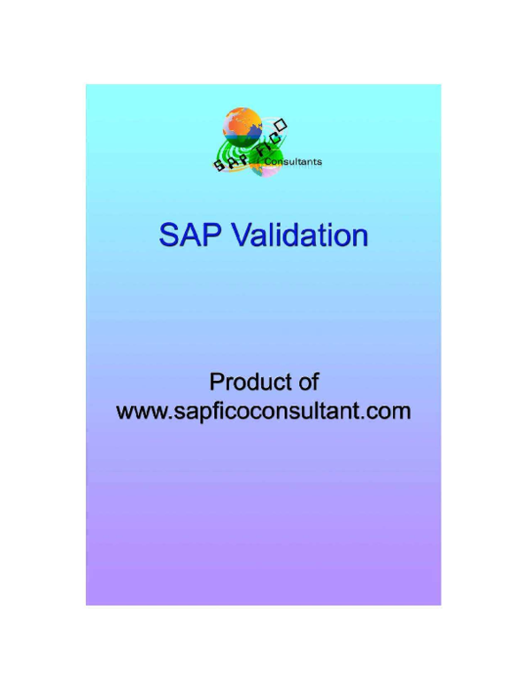 (PDF) SAP Validation configuration