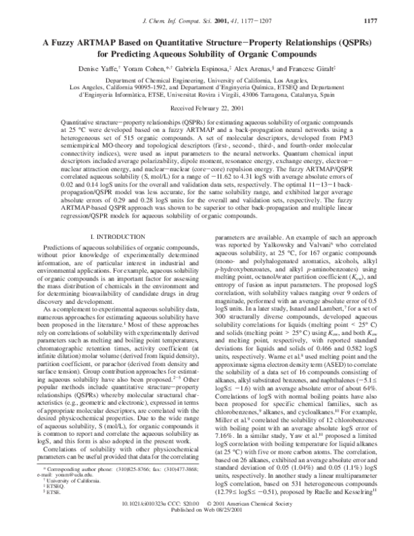 (PDF) A Fuzzy ARTMAP Based on Quantitative Structure-Property Relationships (QSPRs) for ...