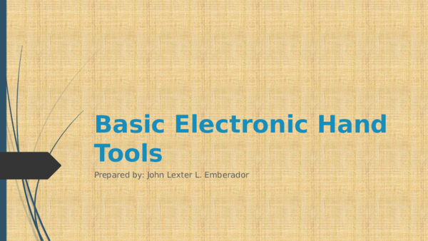 (PPT) Basic Electronic Hand Tools