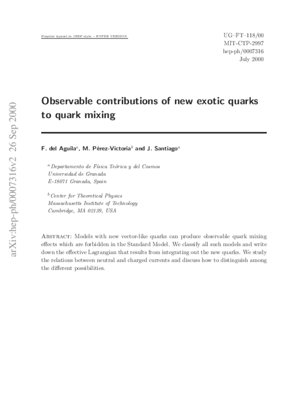 (PDF) Effective description of quark mixing | Jose Andres Alor Santiago ...