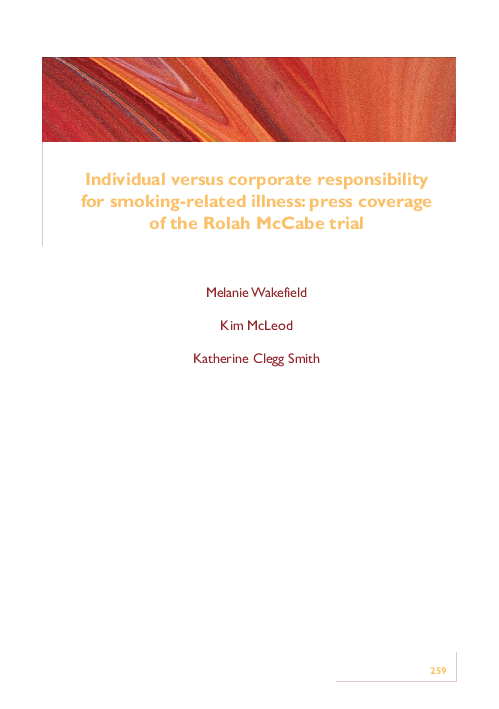 (PDF) Individual versus corporate responsibility for smoking-related ...