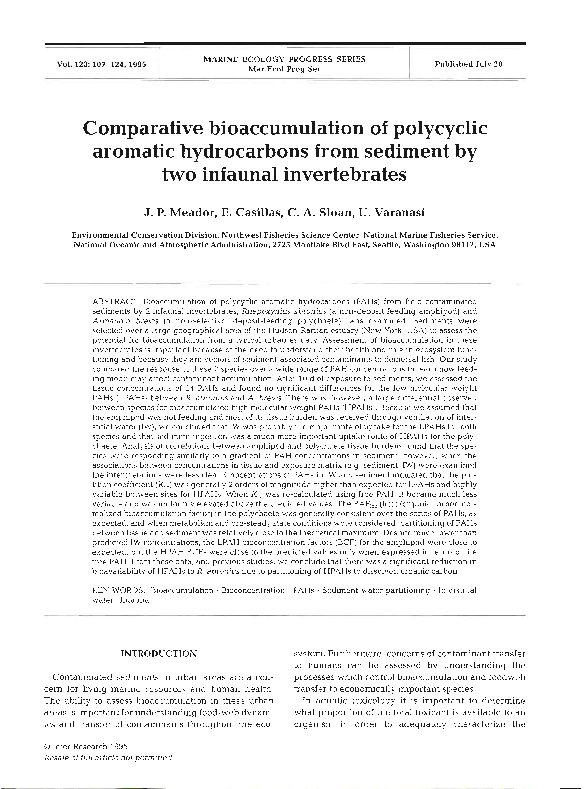 (PDF) Comparative bioaccumulation of polycyclic aromatic hydrocarbons ...