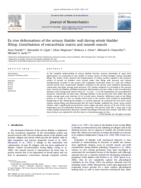 (PDF) Ex vivo deformations of the urinary bladder wall during whole ...