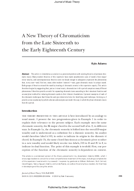 (PDF) A New Theory of Chromaticism from the Late Sixteenth to the Early ...