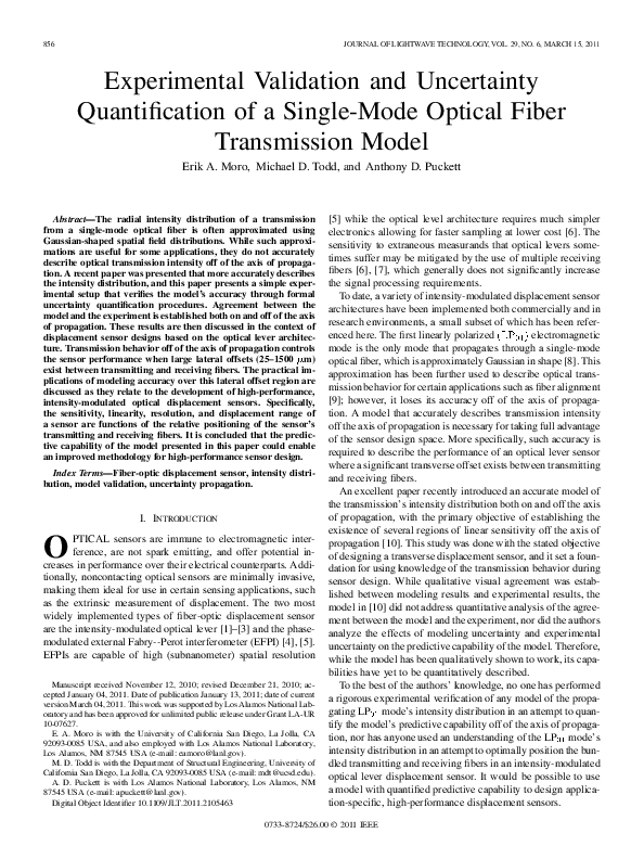 (PDF) Experimental Validation and Uncertainty Quantification of a Single-Mode Optical Fiber ...