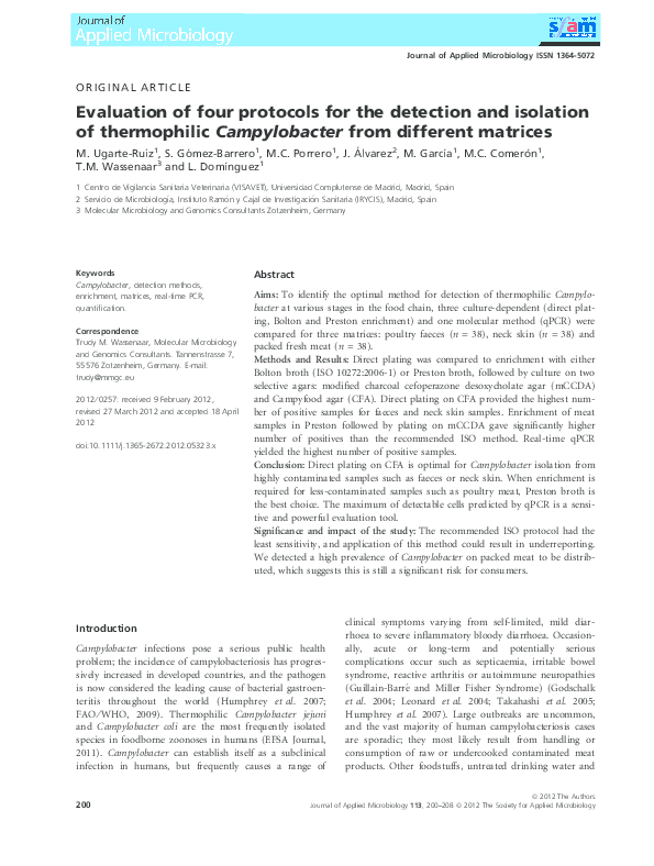 (PDF) Evaluation of four protocols for the detection and isolation of ...