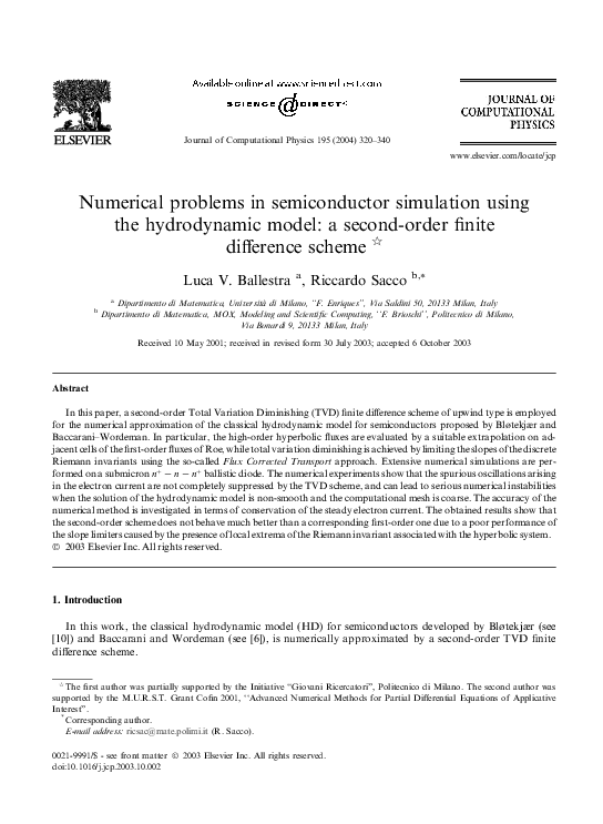 (PDF) Numerical problems in semiconductor simulation using the ...