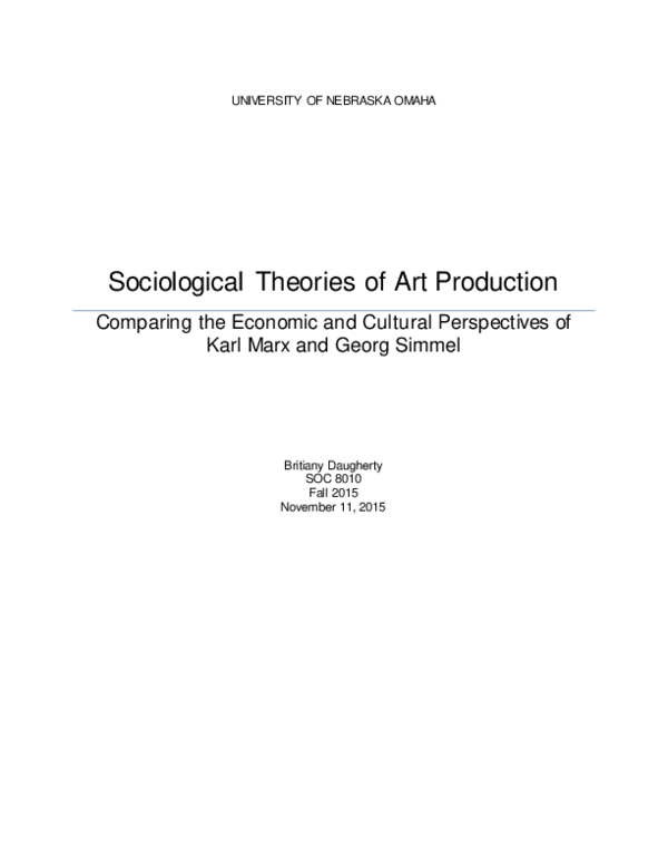 (PDF) Sociological Theories of Art Production: Comparing the Economic ...
