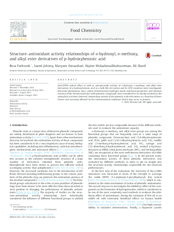 (PDF) Structure–antioxidant activity relationships of flavonoids ...