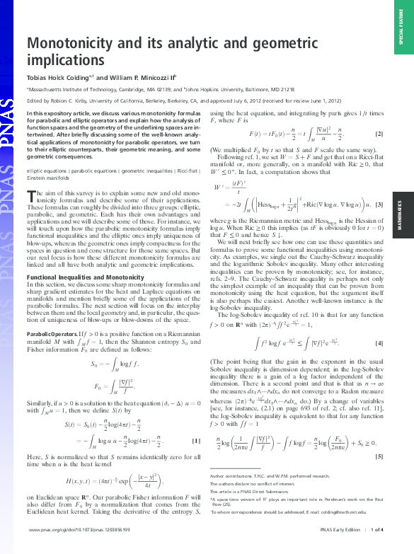 (PDF) Monotonicity and its analytic and geometric implications