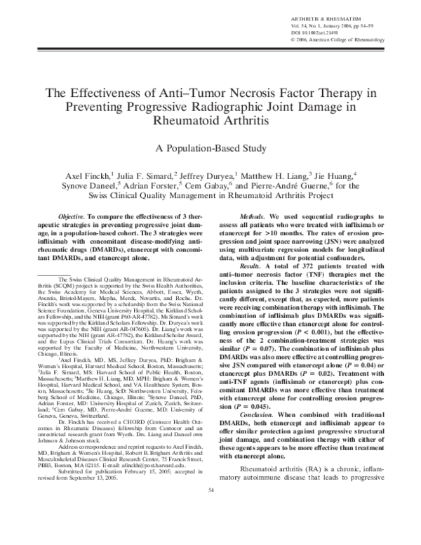 (PDF) The effectiveness of anti–tumor necrosis factor therapy in preventing progressive ...