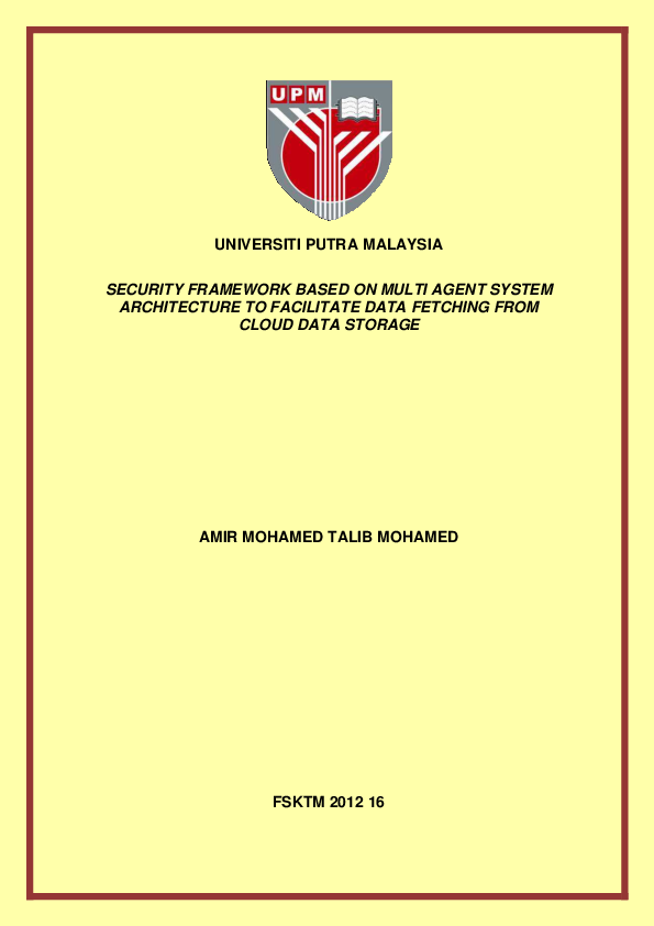 Pdf Security Framework Based On Multi Agent System Architecture To Facilitate Data Fetching