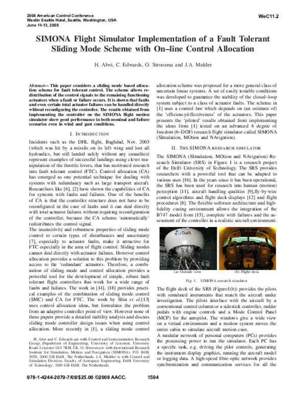 (PDF) SIMONA flight simulator implementation of a fault tolerant ...