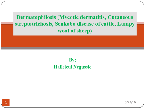 (PPT) DERMATOPHILOSIS (MYCOTIC