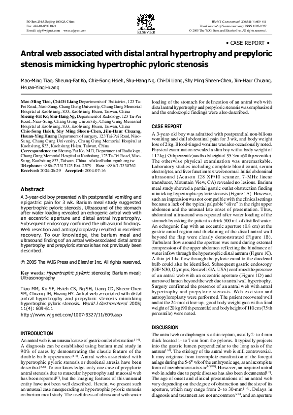 (PDF) Antral web associated with distal antral hypertrophy and ...