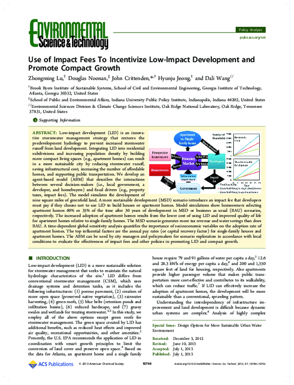 (PDF) Use of Impact Fees To Incentivize Low-Impact Development and ...