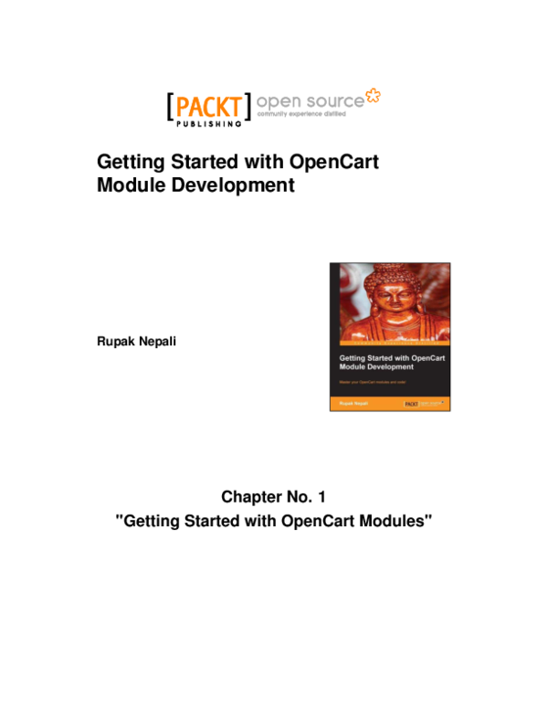 (PDF) Getting Started with OpenCart Module Development Chapter No. 1 "Getting Started with ...
