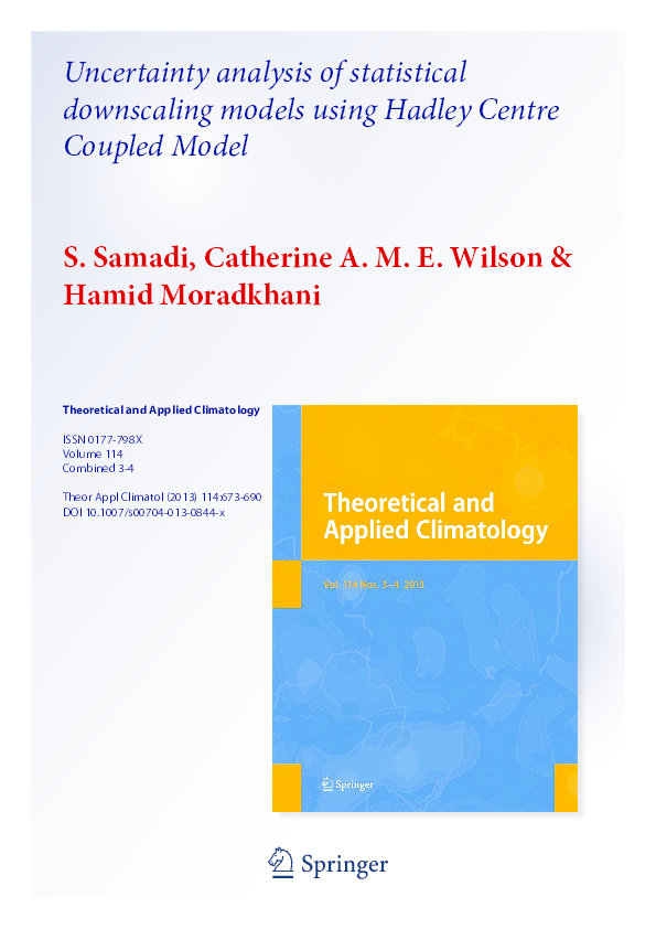 (PDF) Uncertainty analysis of statistical downscaling models using ...