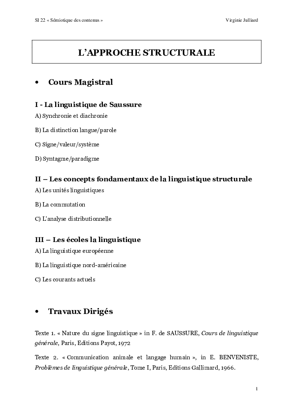 (PDF) SI 22 « Sémiotique des contenus » L'APPROCHE STRUCTURALE @BULLET ...