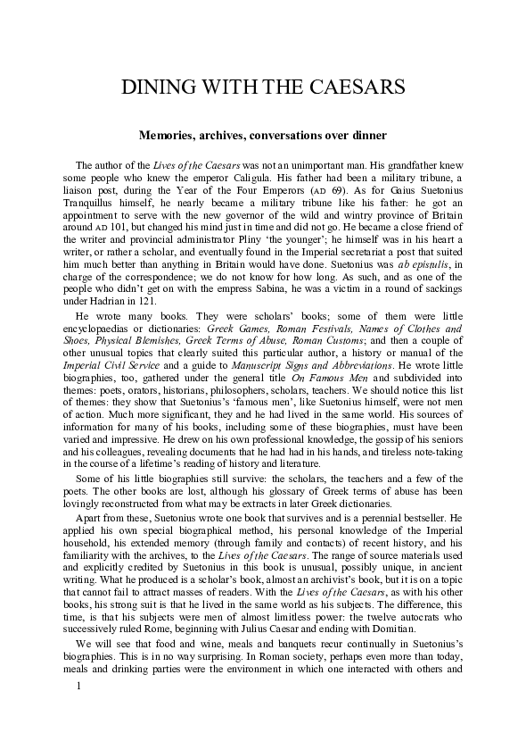 (PDF) Dining with the Caesars: written source and collective memory in ...