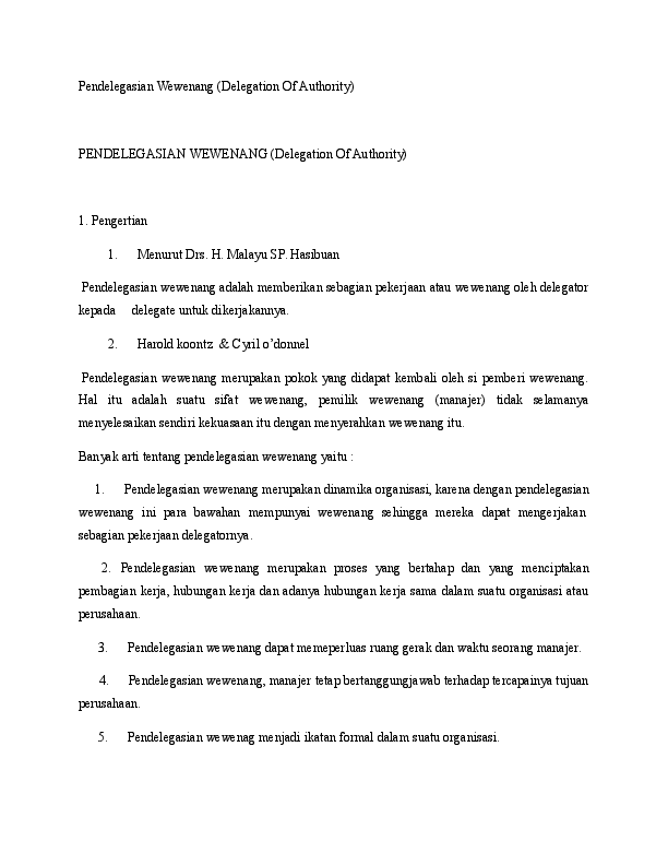 (DOC) Pendelegasian Wewenang (Delegation Of Authority