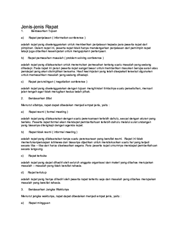 (DOC) Jenis-jenis Rapat