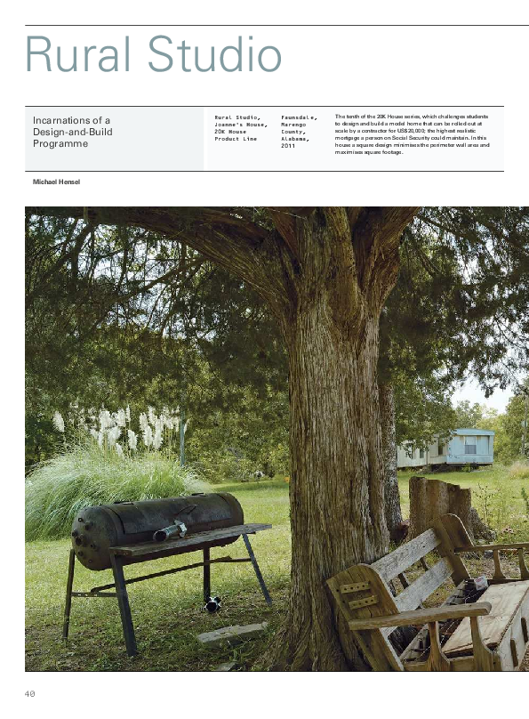 (PDF) Rural Studio: Incarnations of a Design-and-Build Programme