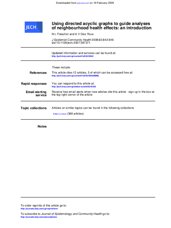 (PDF) Using directed acyclic graphs to guide analyses of neighbourhood ...