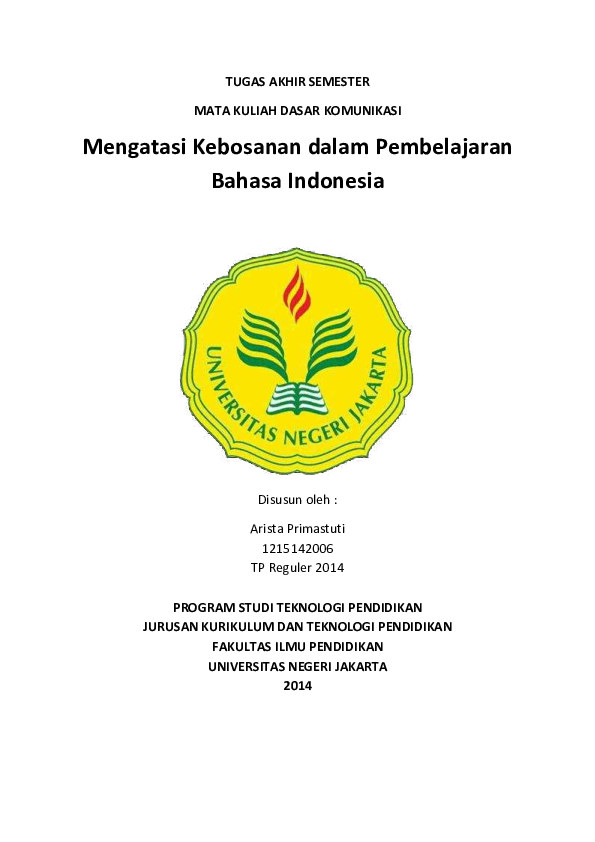 (PDF) TUGAS AKHIR SEMESTER MATA KULIAH DASAR KOMUNIKASI