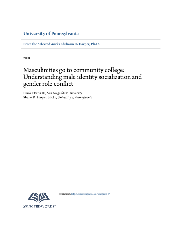 (PDF) Masculinities go to community college: Understanding male ...