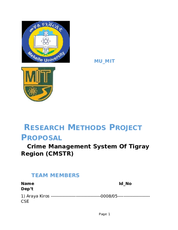 (DOC) MU_MIT Research Methods Project Proposal Crime Management System ...