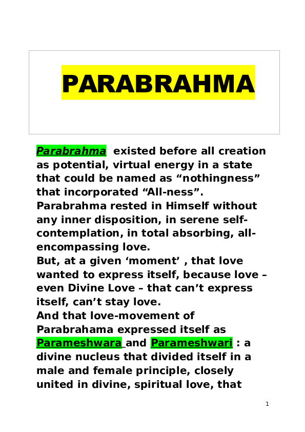 (DOC) PARABRAHMA