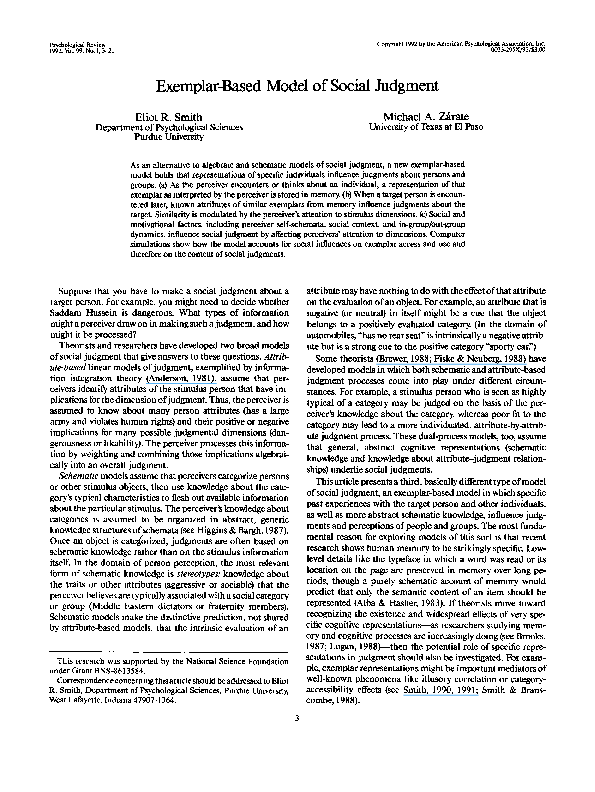 (PDF) Exemplar-based model of social judgment