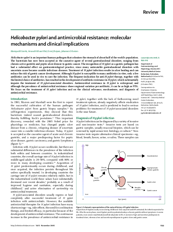 (PDF) Helicobacter pylori and antimicrobial resistance: molecular ...