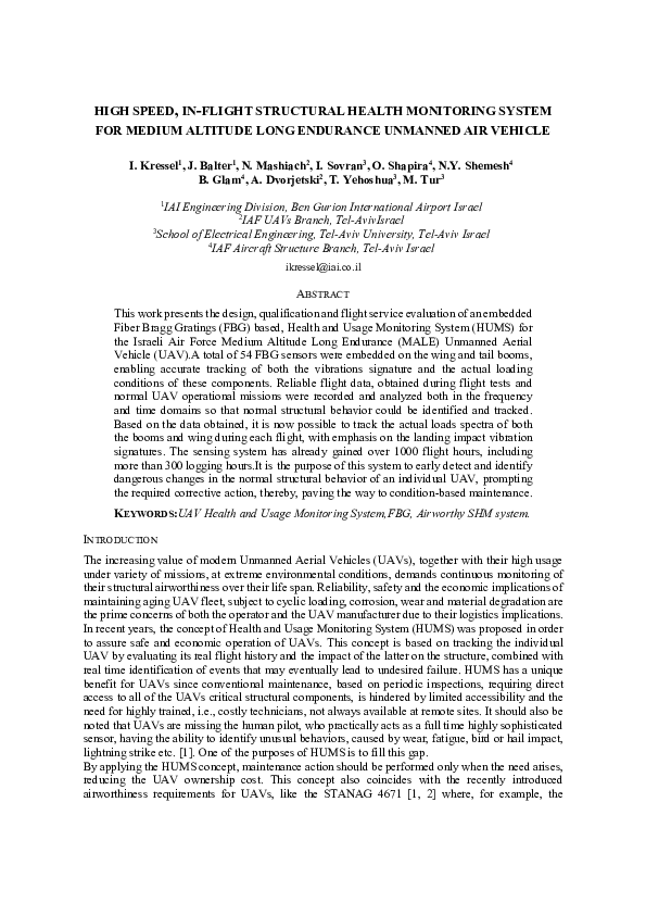 (PDF) High Speed, In-Flight Structural Health Monitoring System for ...