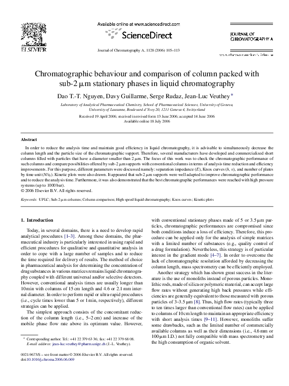 (PDF) Advancements in column chromatography: A review | World Journal ...