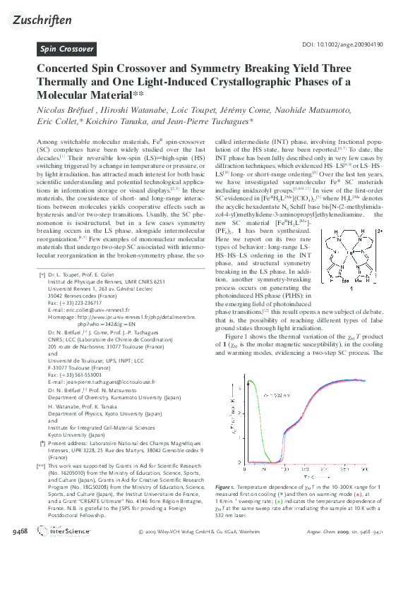 (PDF) Structure-Driven Orientation of the High-Spin-Low-Spin Interface ...