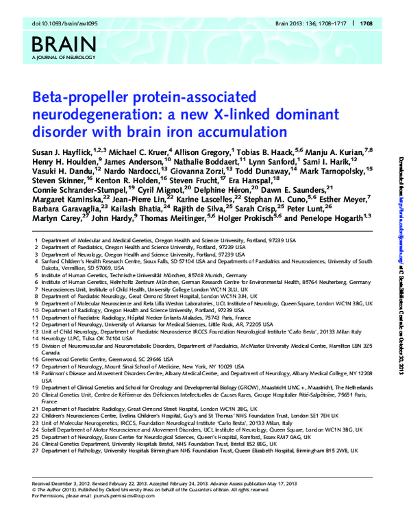 (PDF) Beta-propeller protein-associated neurodegeneration: a new X ...