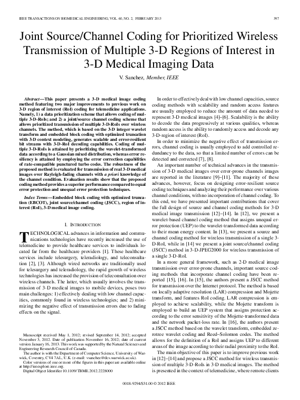 (PDF) Joint Source/Channel Coding for Prioritized Wireless Transmission of Multiple 3-D Regions ...