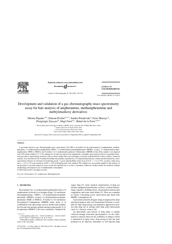 (PDF) Development and validation of a gas chromatography–mass spectrometry method for ...