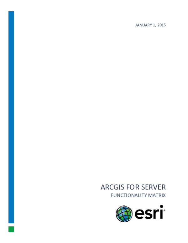 (PDF) ARCGIS FOR SERVER FUNCTIONALITY MATRIX