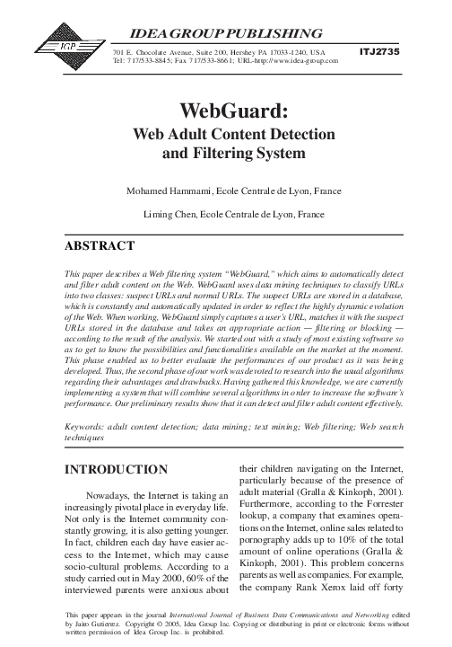 (PDF) WebGuard: a Web filtering engine combining textual, structural, and visual content-based ...