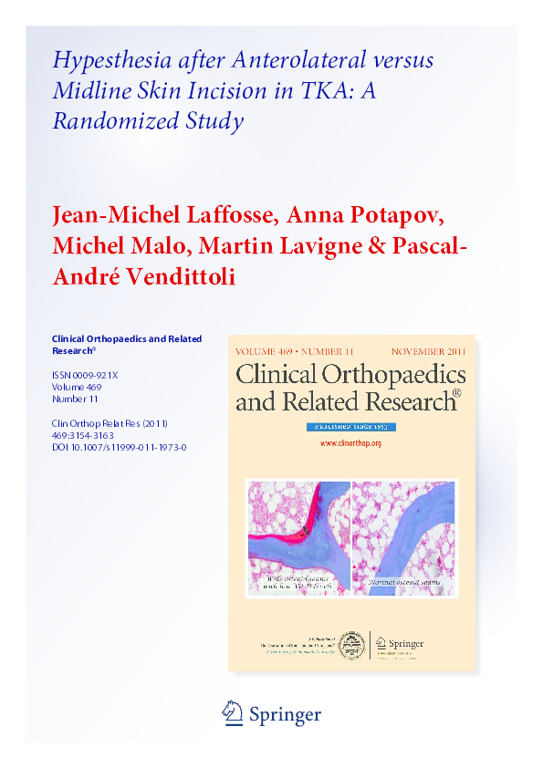 (PDF) Hypesthesia after Anterolateral versus Midline Skin Incision in ...