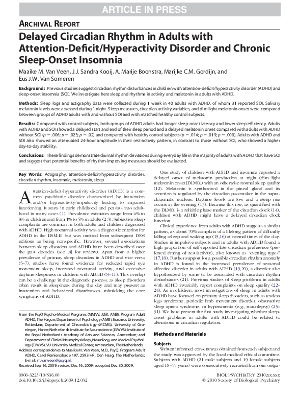 (PDF) Delayed Circadian Rhythm in Adults with Attention-Deficit ...